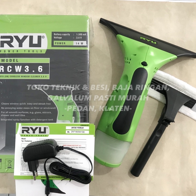 Jual Mesin Pembersih Kaca Otomatis RCW 3.6 Cordless Window Cleaner RYU TEKIRO RCW3.6 | Shopee ...