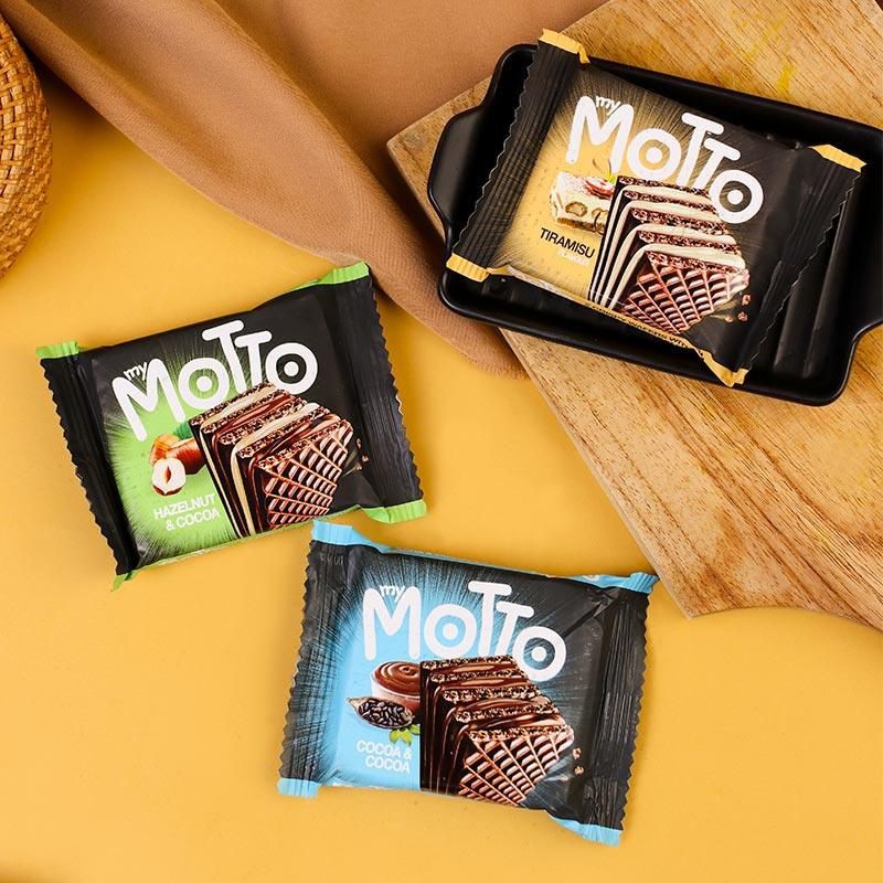 Jual Wafer my motto rasa hazelnut / tiramisu / cocoa buy 10 pcs free ...