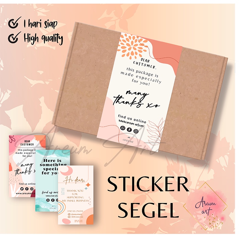 Jual Sticker seal packaging box / Sticker segel custom / Sticker ...