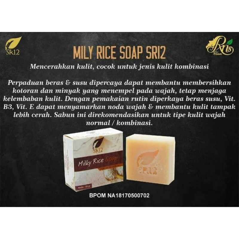 Jual MILKY RICE SOAP SR12 SABUN BERAS MENGANDUNG SUSU UNTUK KULIT ...