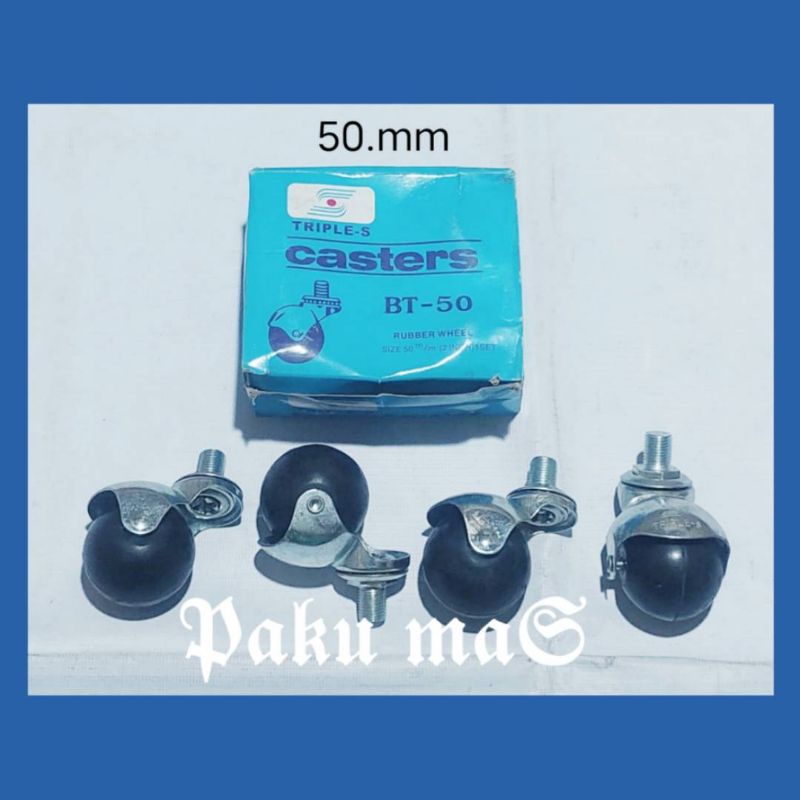 Jual roda caster 2 inch roda bulat baut roda etalase roda kursi ...