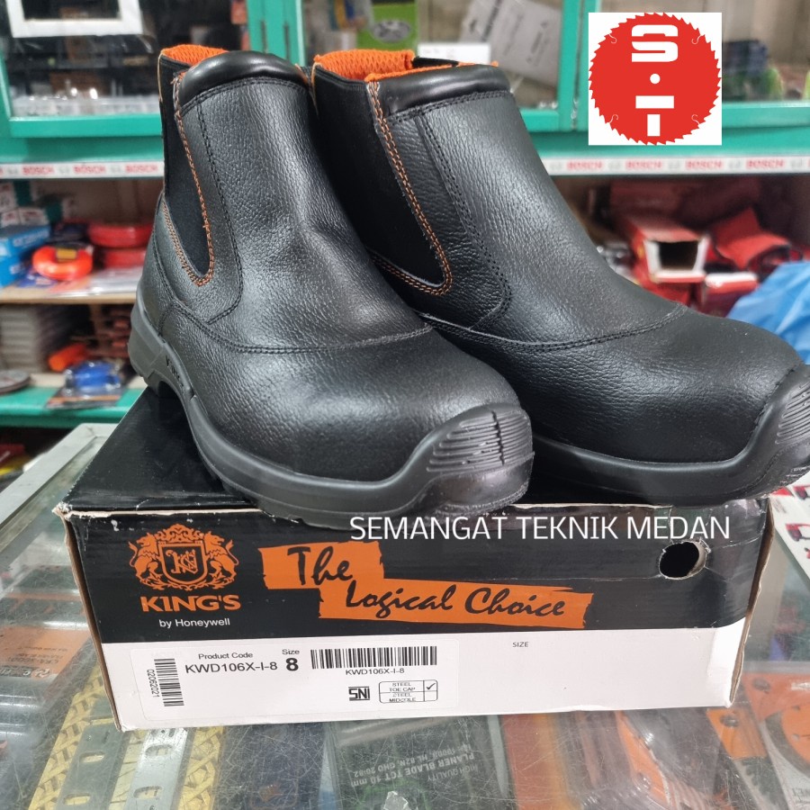 Jual KWD106X SEPATU SAFETY SEMI BOOT POLOS HITAM KING'S HONEYWELL KWD ...
