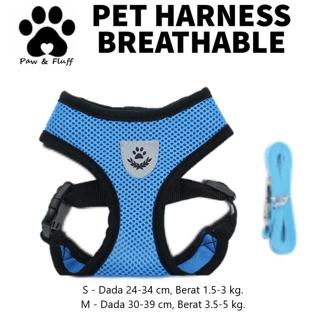 Jual Harness Rompi Kucing Anjing dengan Tali Tuntun / Full Body Leash ...