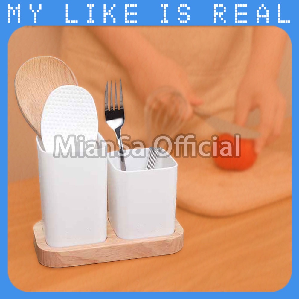 Jual MIANSA Rak Tempat Alat Makan Sendok Sumpit Desain Kayu Minimalis ...