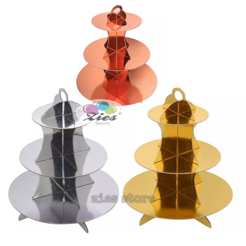 Jual cake tier standing cake / tempat kue cup cake stand polos | Shopee ...