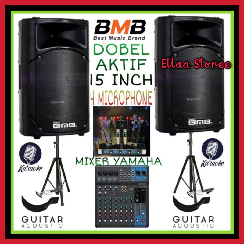 Jual Paket Karaoke BMB 15 INCH Mixer Yamaha 10 Chn 4 Microphone ...
