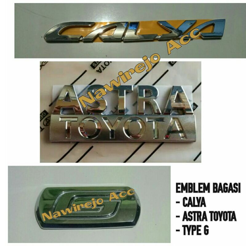 Jual Paket Emblem Bagasi Belakang CALYA-ASTRA TOYOTA-TYPE G Chrome ...