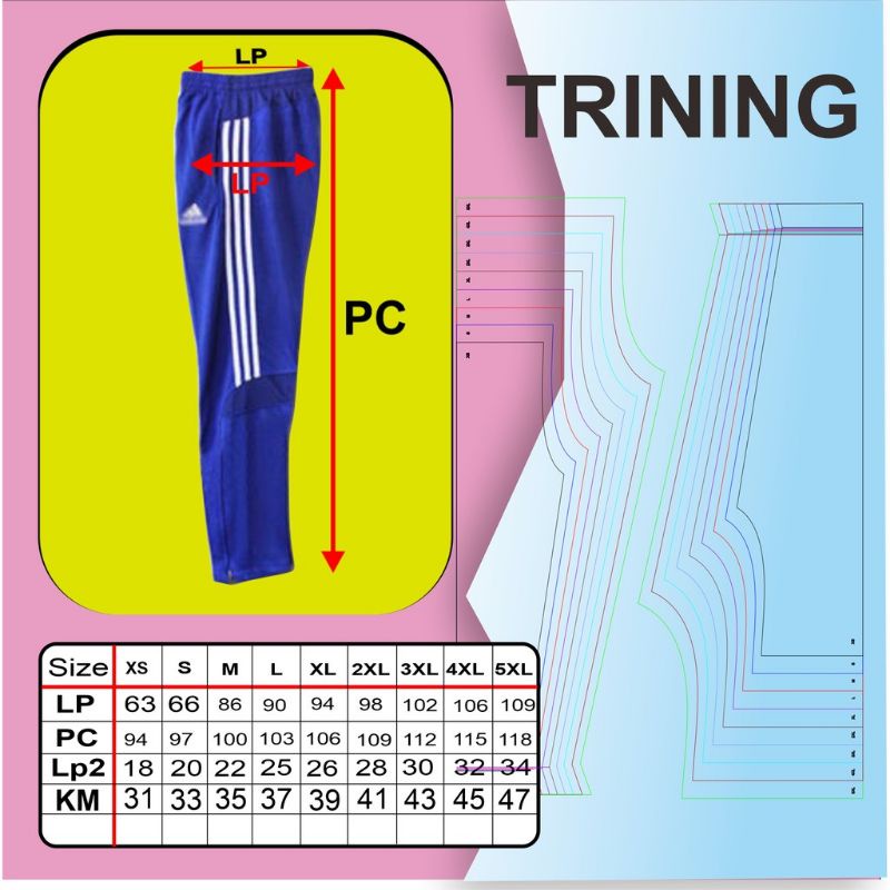 Jual MASTER POLA DIGITAL CELANA TRINING FORMAT CORELDRAW BY APRILIA ...