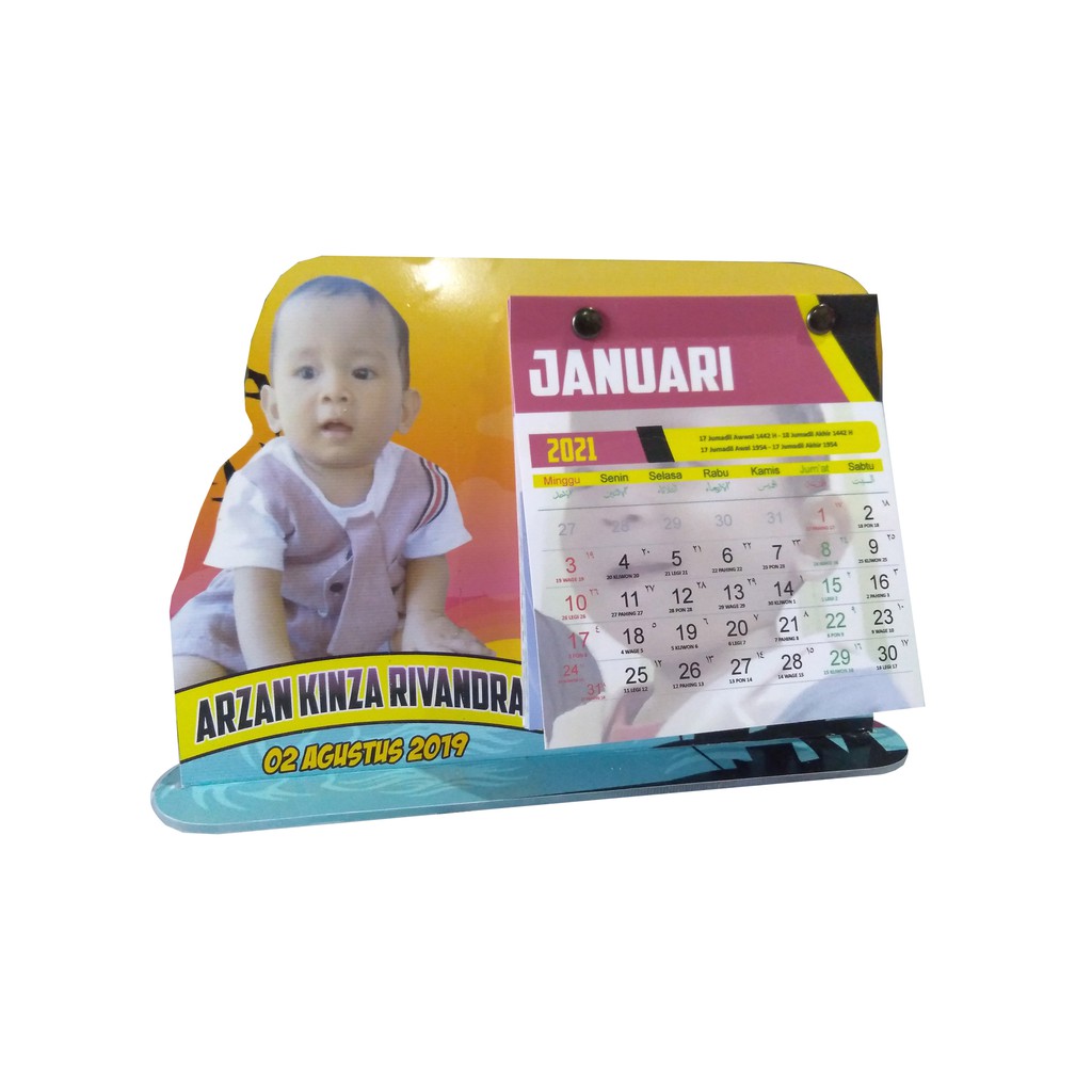 Jual plakat akrilik kalender 2021 costum gambar sendiri ukuran 17x20cm ...