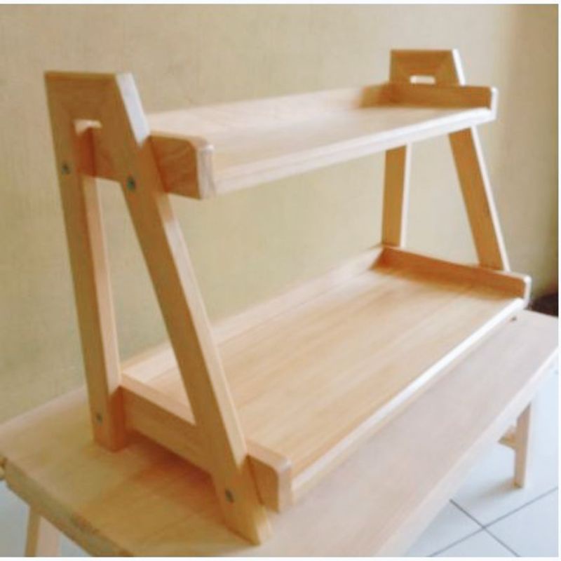 Jual rak susun kayu rak buku rak sendal | Shopee Indonesia