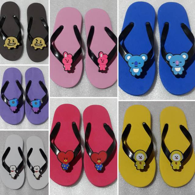 Jual Sandal karakter BT21 cooky chimmy tata shooky rj mang koya ...