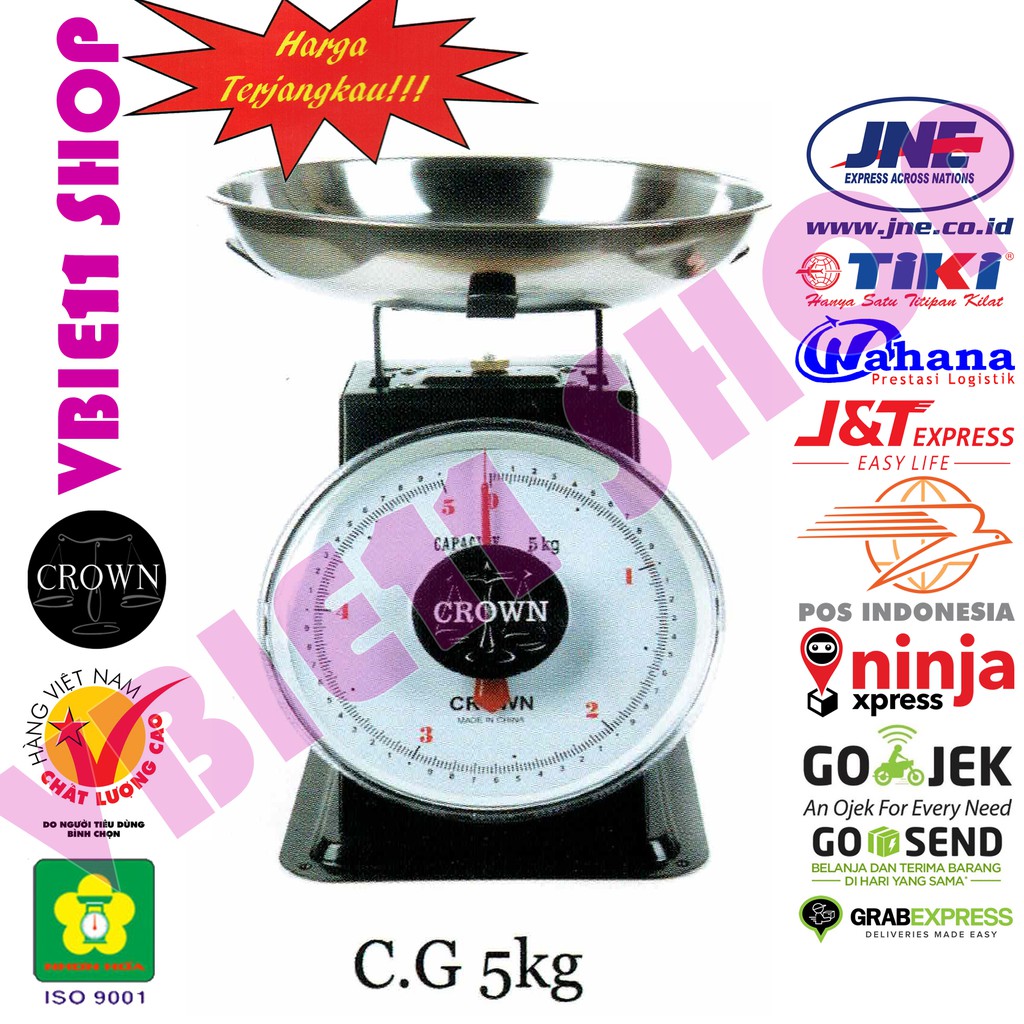 Jual Timbangan Jarum/Analog/Duduk/Laundry/Kue/Buah/Sayur Crown C.G 5kg | Shopee Indonesia