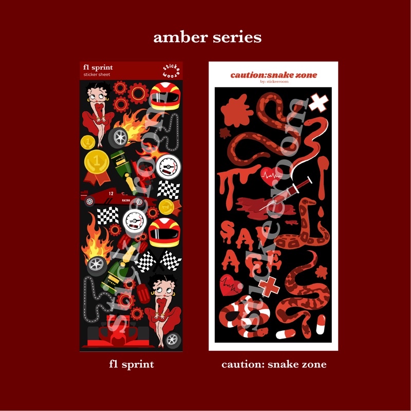 Jual Amber series - sticker set / stiker sheet for journaling, polcos ...