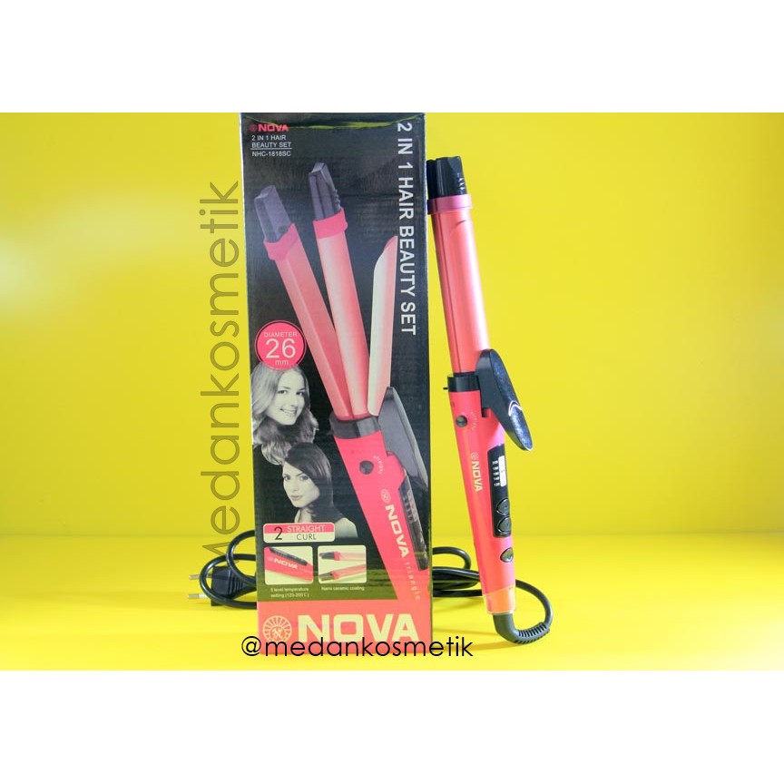 Jual Catok Nova 2in1 Hair Beauty Set Besar (ISI 2 BISA LURUS & CURLY) | Shopee Indonesia