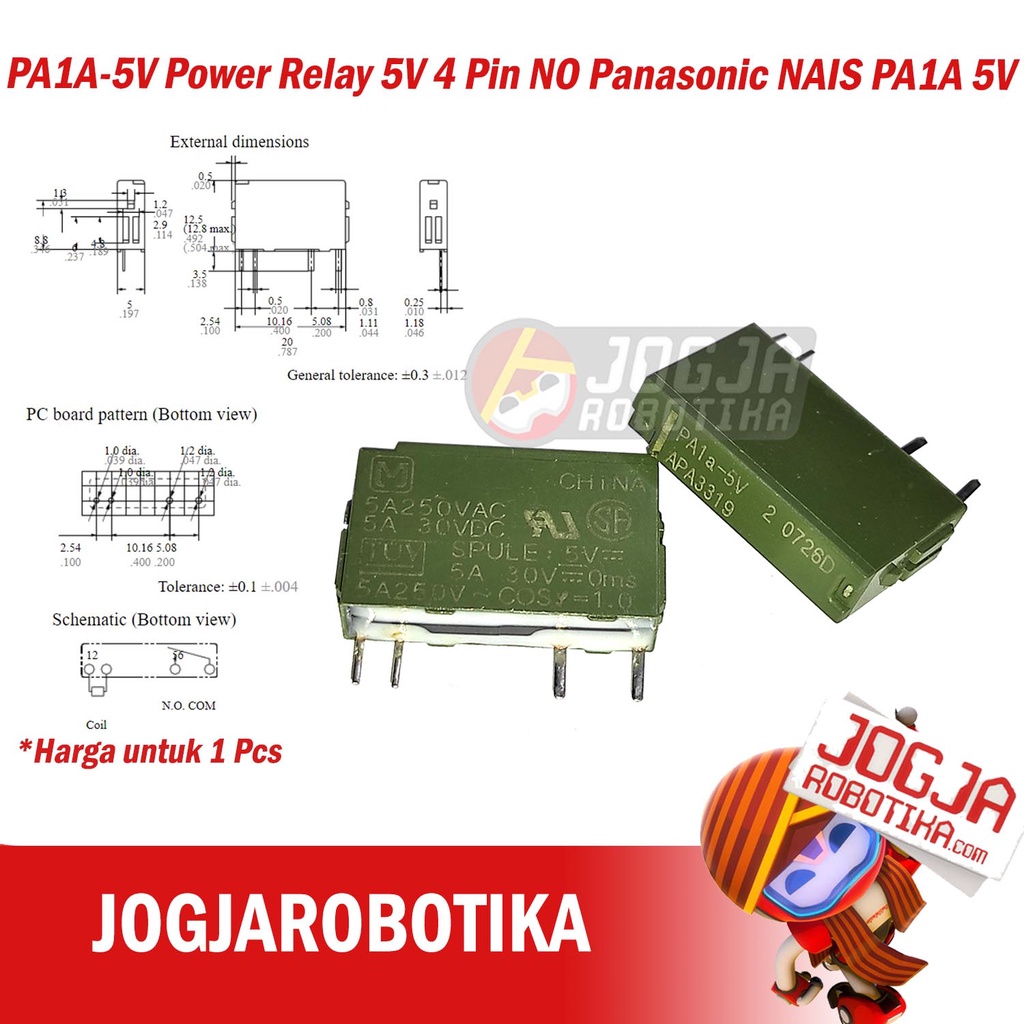 Jual PA1A-5V Power Relay 5V 4 Pin NO Panasonic NAIS PA1A 5V | Shopee ...