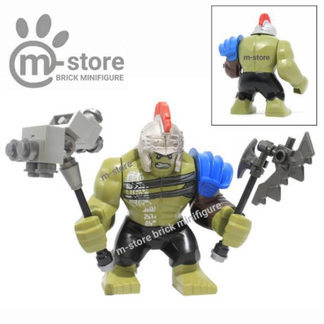 Jual brick hulk thor ragnarok big toy figure with axe and hammer ...