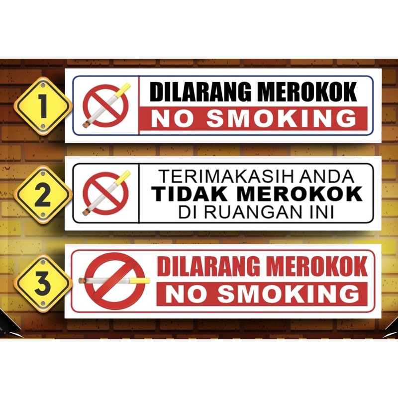 Jual Rambu Peringatan Dilarang Merokok Akrilik 2mm. 5cm x 20cm | Shopee ...