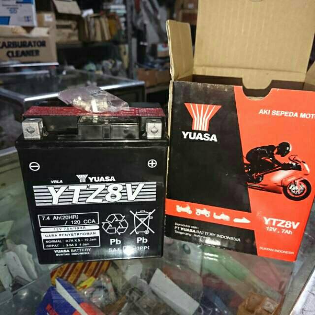 Jual Yuasa YTZ8V up YTX7L-BS ori aki motor yamaha XMAX X Max Vespa LX KLX R25 CBR 250 | Shopee ...