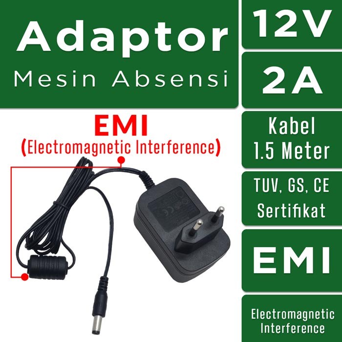 Jual Adaptor DC 12V 2A Mesin Absensi Built-in EMI TUV GS CE Sertifikasi ...