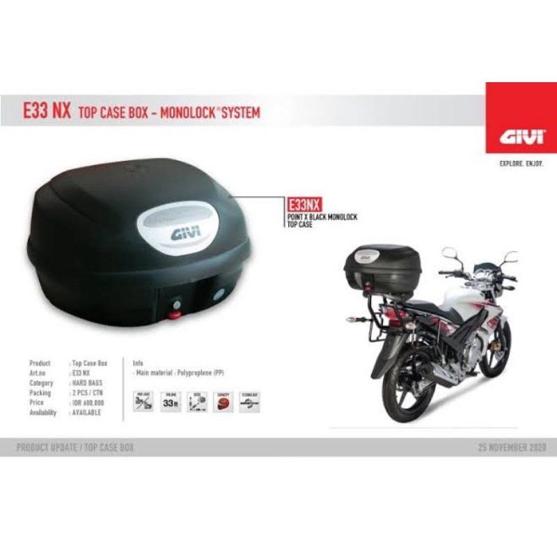 Jual Box motor nmax beat scoopy vario Givi E33nx | Shopee Indonesia