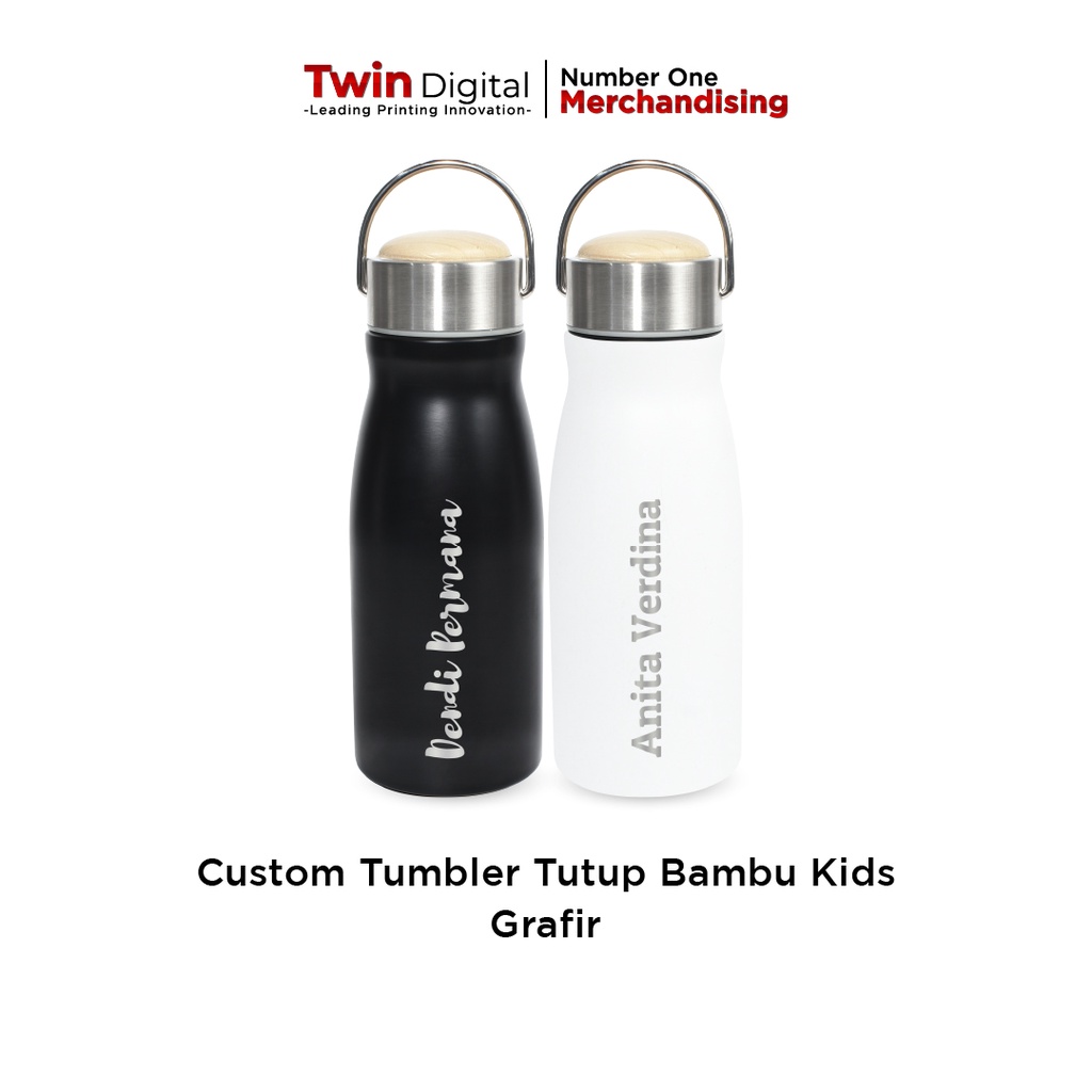 Jual Twindigital Custom Nama Tumbler Bambu Kids Stainless 350ml ...