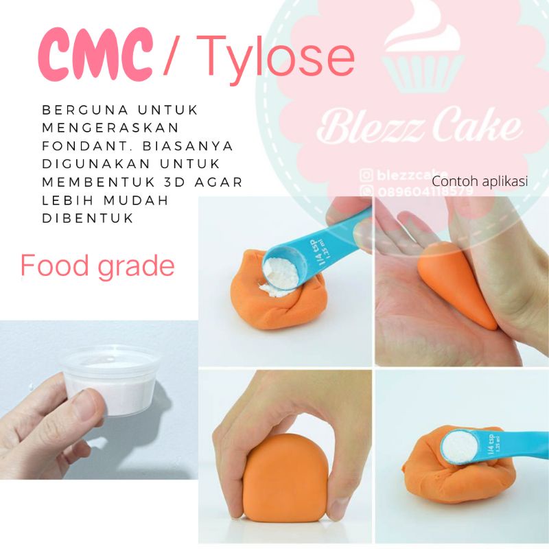 Jual CMC/ Tylose powder food grade bubuk pengeras fondant | Shopee ...