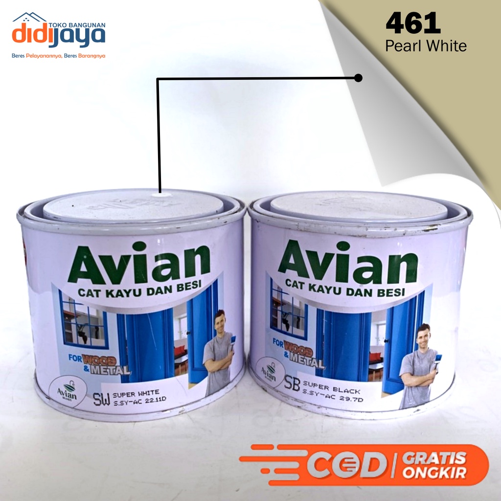Jual Cak Kayu dan Besi Avian 0.45 Liter warna Pearl White 461 | Shopee ...