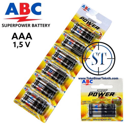 Jual 12 Pcs Baterai ABC Super Power AAA 1 Renceng isi 12pcs Battery A3 ...