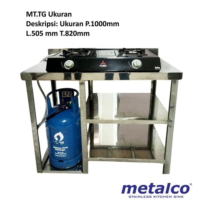 Jual Meja Dapur Kompor 2 Rak Tempat Gas Stainless Steel 1000x505x820 mm ...