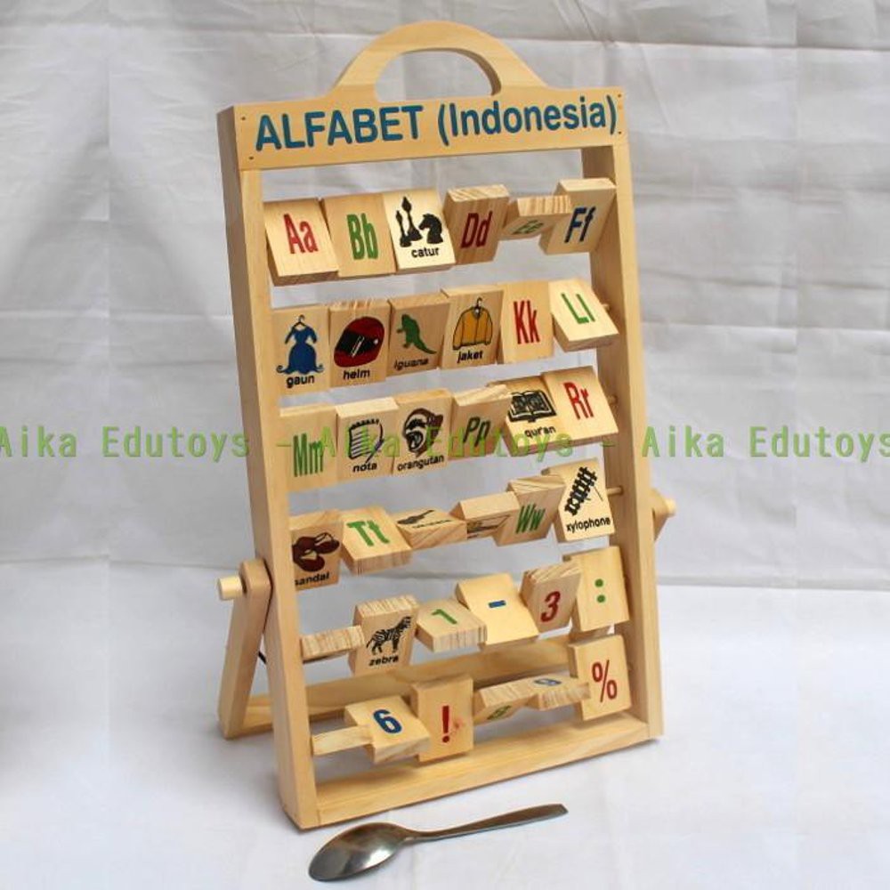 Jual TERLARIS Mainan Alfabet Berdiri Kayu Bahasa Indonesia - Wooden ...