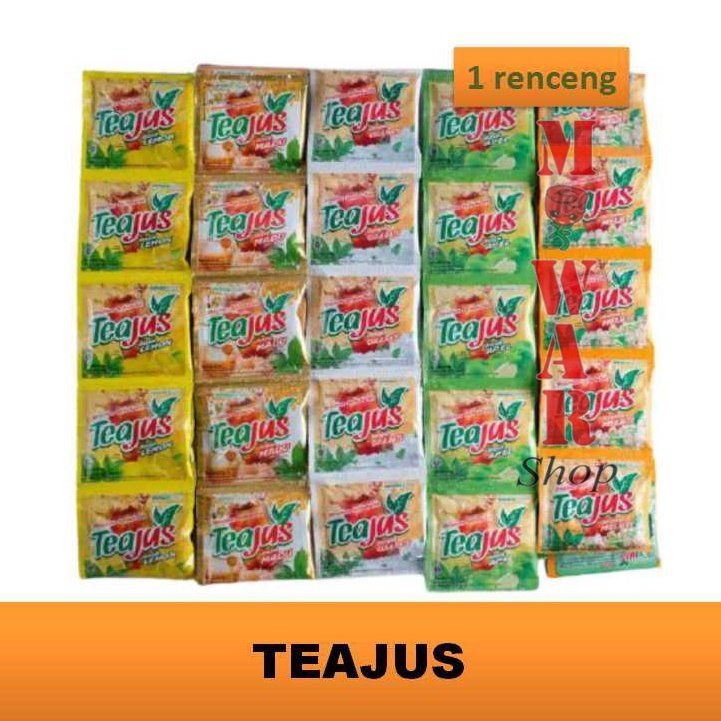 Jual (10 sachet x 1 renteng) TEAJUS Sachet Rasa Gula Batu Lemon Apel ...