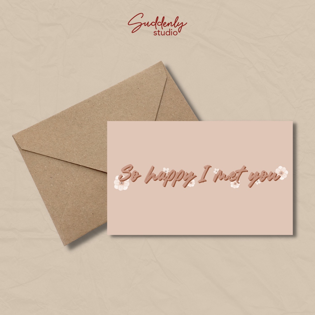 Jual Kartu Ucapan - So Happy I Met You - SUDDENLY STUDIO | Shopee Indonesia