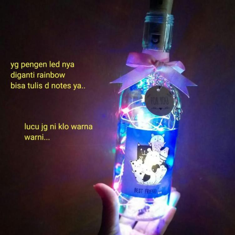 Jual birthday gift lampu led dalam botol kaca kado unik kado ulang ...