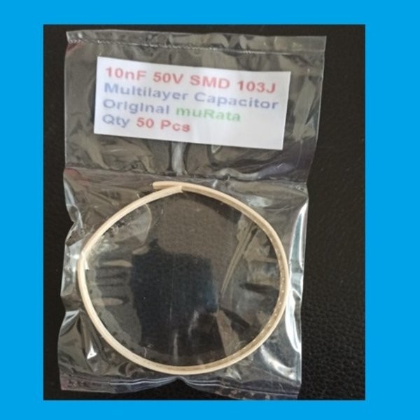 Jual Qty 50 Pcs 10nF 50V SMD 103J Multilayer Capacitor Original muRata ...