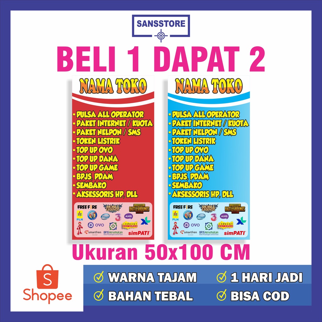 Jual BANNER BENNER BENER SPANDUK KONTER | Shopee Indonesia