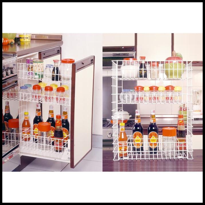 Jual Rak Dapur - Rak Botol Tarik 3 Susun Modelin Kitchen Set Bawah ...