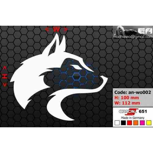 Jual ea cutting sticker / decal Code: an-wo002 ( wolf / serigala ...