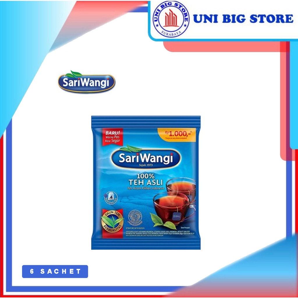 Jual SariWangi Sari Wangi Teh Celup Hitam Asli 6 Sachet Isi 4 kantong ...