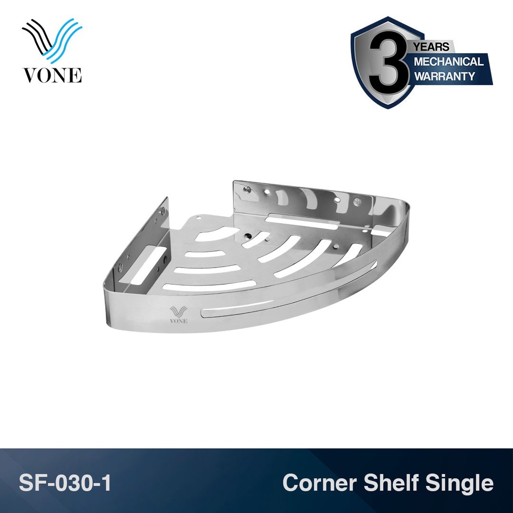 Jual VONE SF-031-1 Single Corner Shelf Rak Sudut Kamar Mandi Toilet | Shopee Indonesia