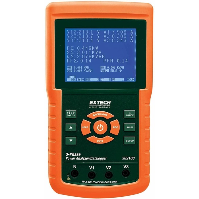 Jual Extech 382100 1200A 3-Phase Power Analyzer/Datalogger | Shopee ...