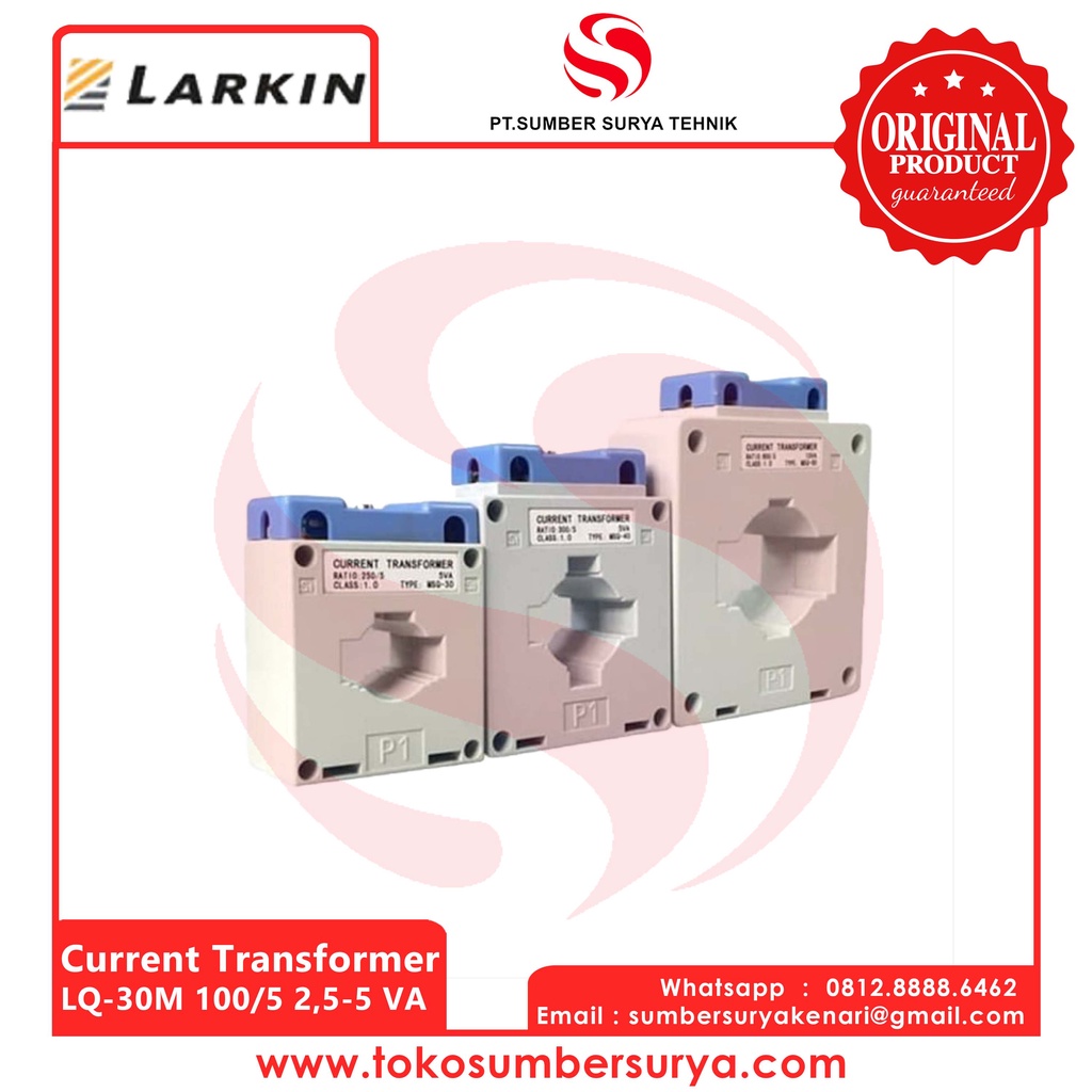 Jual Current Transformer CT 100/5A 2.5-5 VA LARKIN LQ-30M 100/5 ...