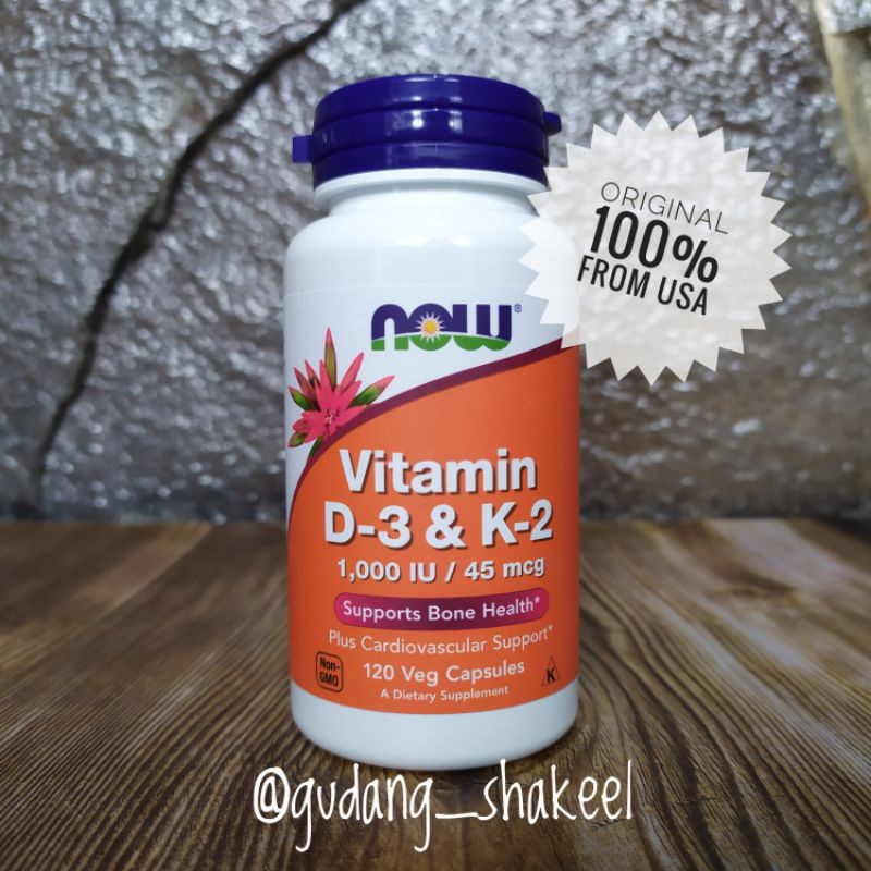 Jual Now Vitamin D3 K2 1000 IU 45 mcg 120 Caps | Shopee Indonesia