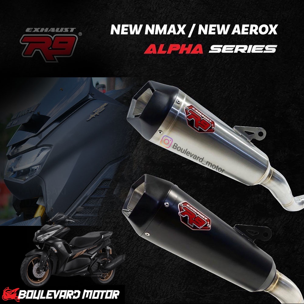 Jual KNALPOT R9 NEW ALPHA NMAX NEW / AEROX NEW / NMAX OLD | Shopee ...