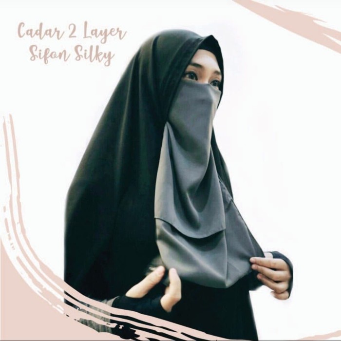 Jual jilbabcadar- cadar niqob karet 2 layer sifon silk arab - dusty pink -cadarjilbab | Shopee ...
