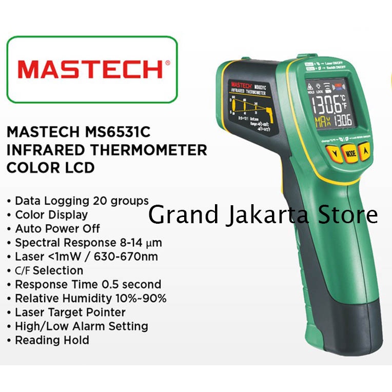 Jual Infrared Thermometer Pyrometer Mastech MS6531C IR Termometer ...