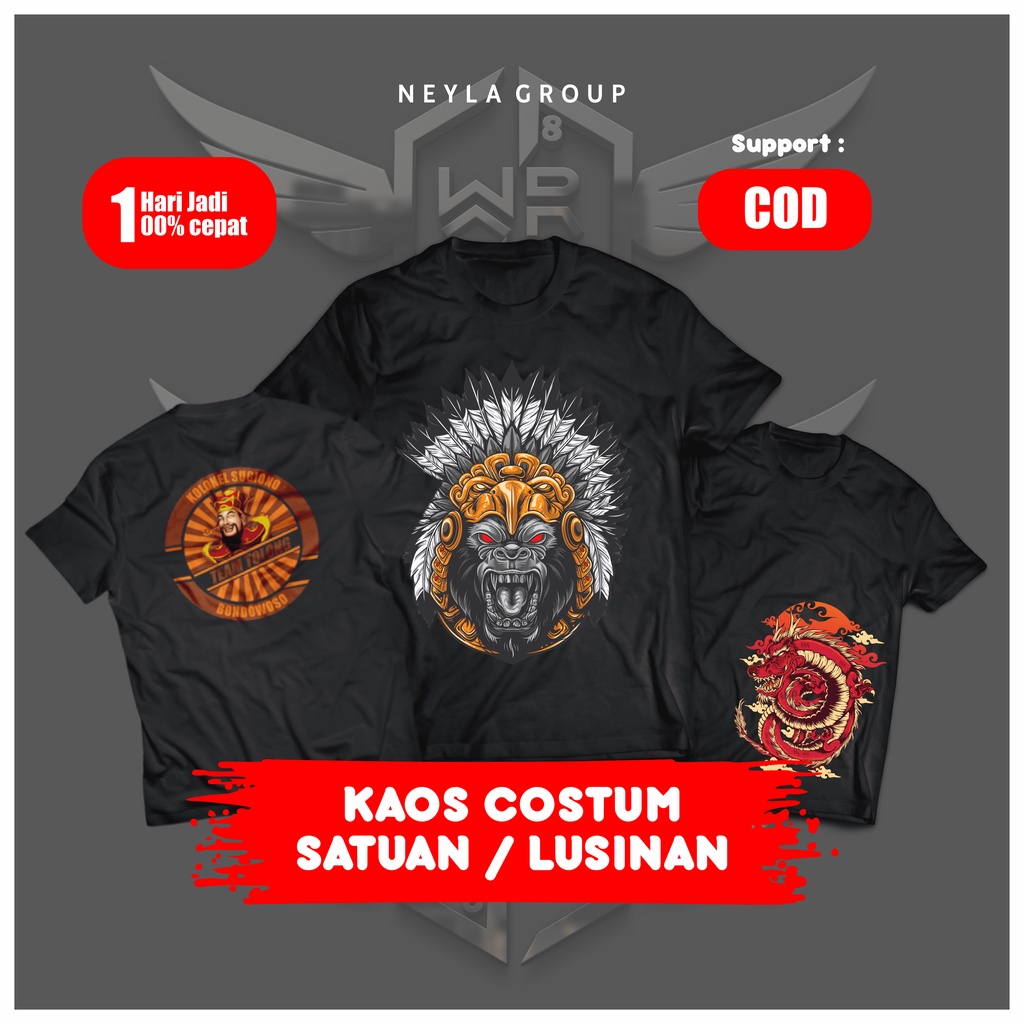 Jual Kaos sablon costum DTF FULL COLOR Design sablon DTF satuan ...