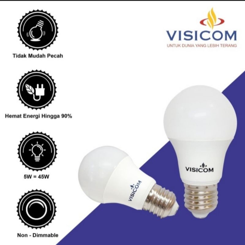 Jual LAMPU LED BULB 5WAT 5WATT VISICOM HB | Shopee Indonesia