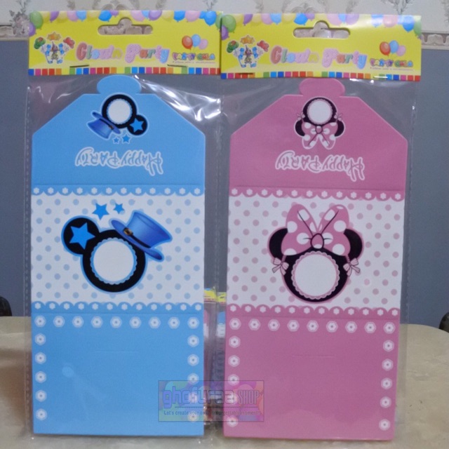 Jual Kartu Undangan Universal Mickey Minnie Mouse Biru Pink | Shopee ...