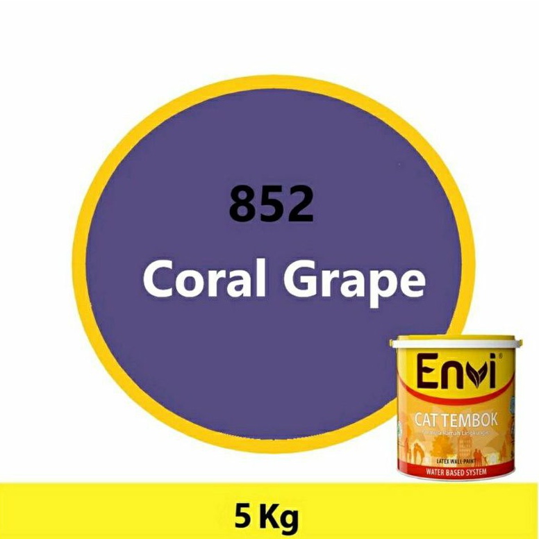 Jual Ready Mix ENVI Cat Tembok 5Kg | Exterior-Interior 852 Coral Grape | Shopee Indonesia