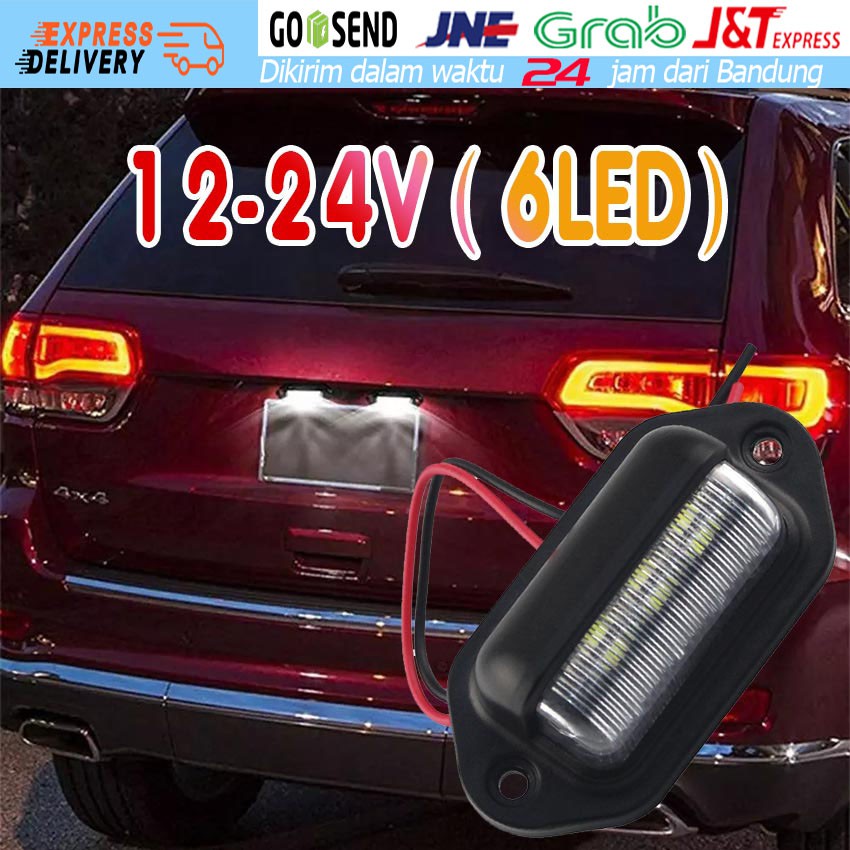 Jual 12-24V 6 LED Lampu Plat Nomor Mobil Motor Universal Tahan Air ...